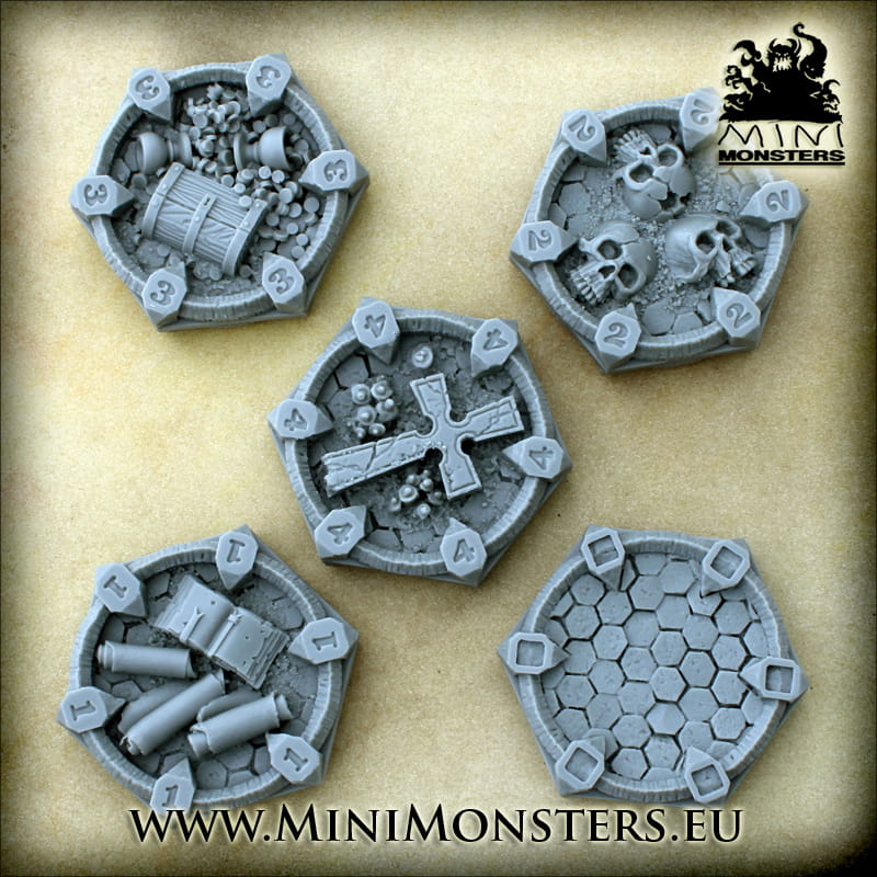Objectives Hex Tokens - Mini Monsters